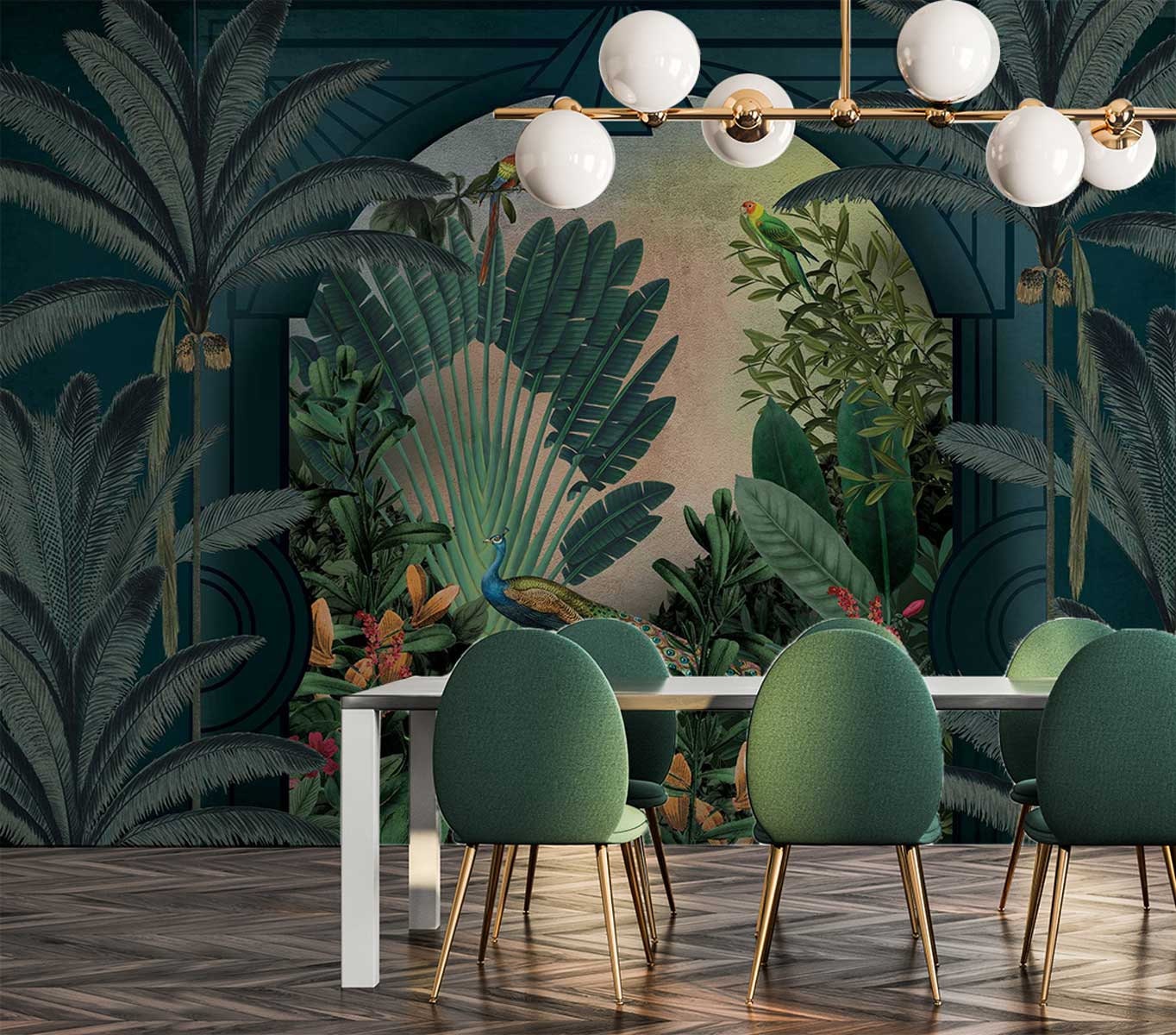 Tropical wallpaper tropical tree wallpaper-green palm | Etsy