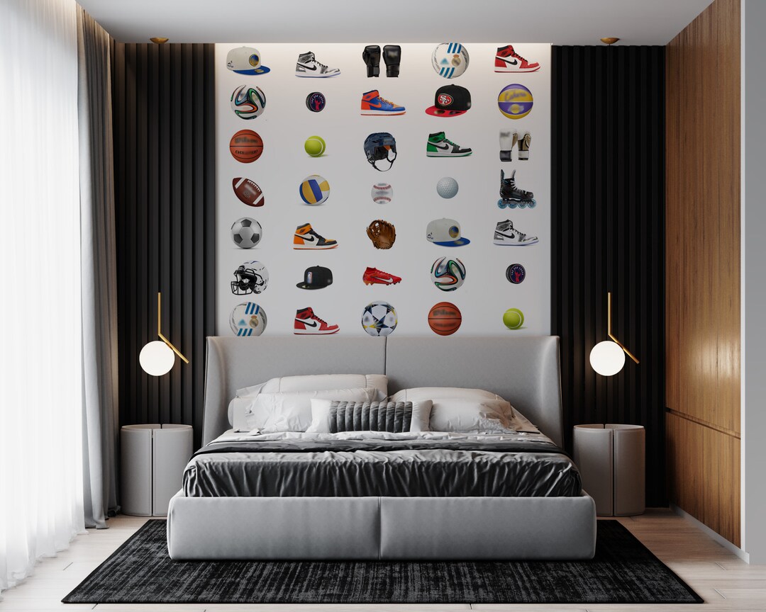 Sneaker Head Wallpaper, NBA Decor Wallpaper, Hype Room, Basketball ...
