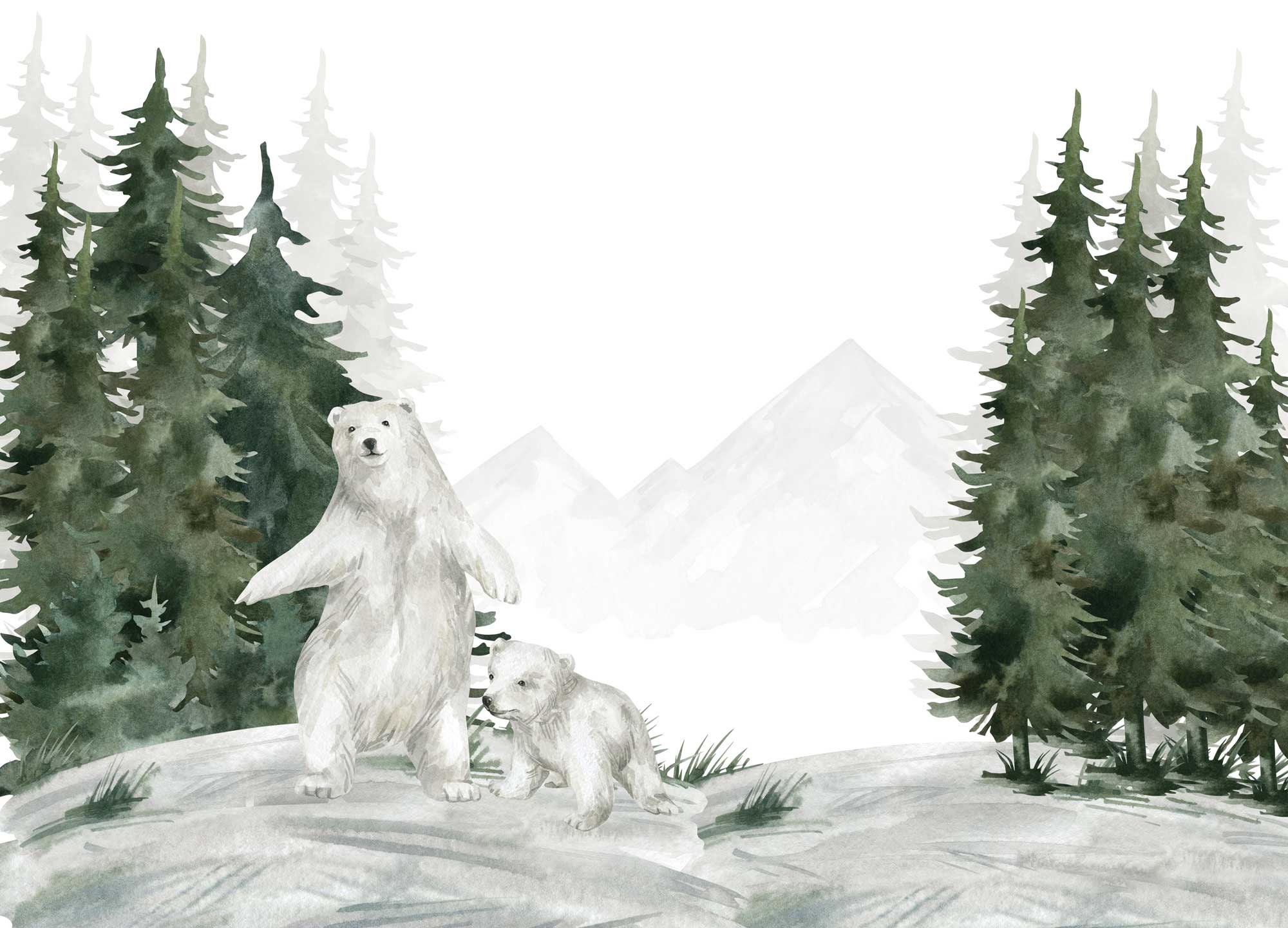 Kids Forest Wallpaper Green Tree Wallpaper-winter Forest | Etsy