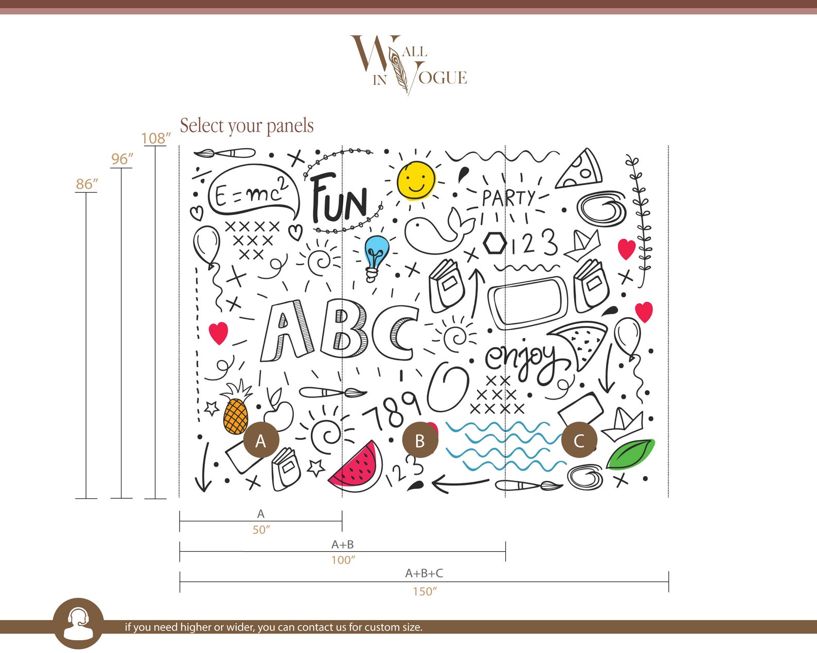 Fun Wallpaper for Kids Abc Wallpaper Kids Alphabet - Etsy