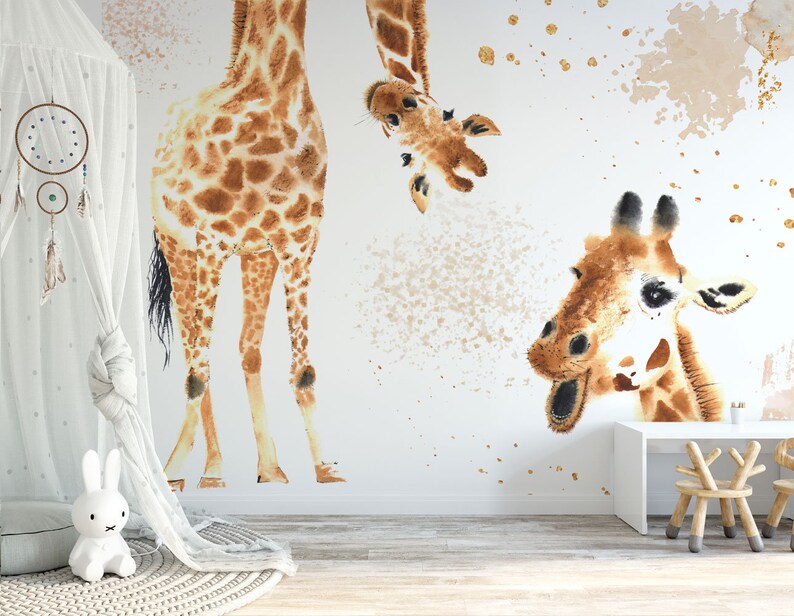 The Funny Giraffe Fun Wallpaper for Kids Regular Wallpaper - Etsy