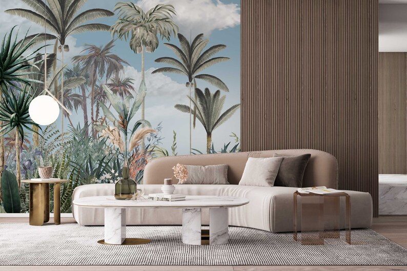 Tropical Decor tropical Wallpaper-boho Tropical-vintage - Etsy