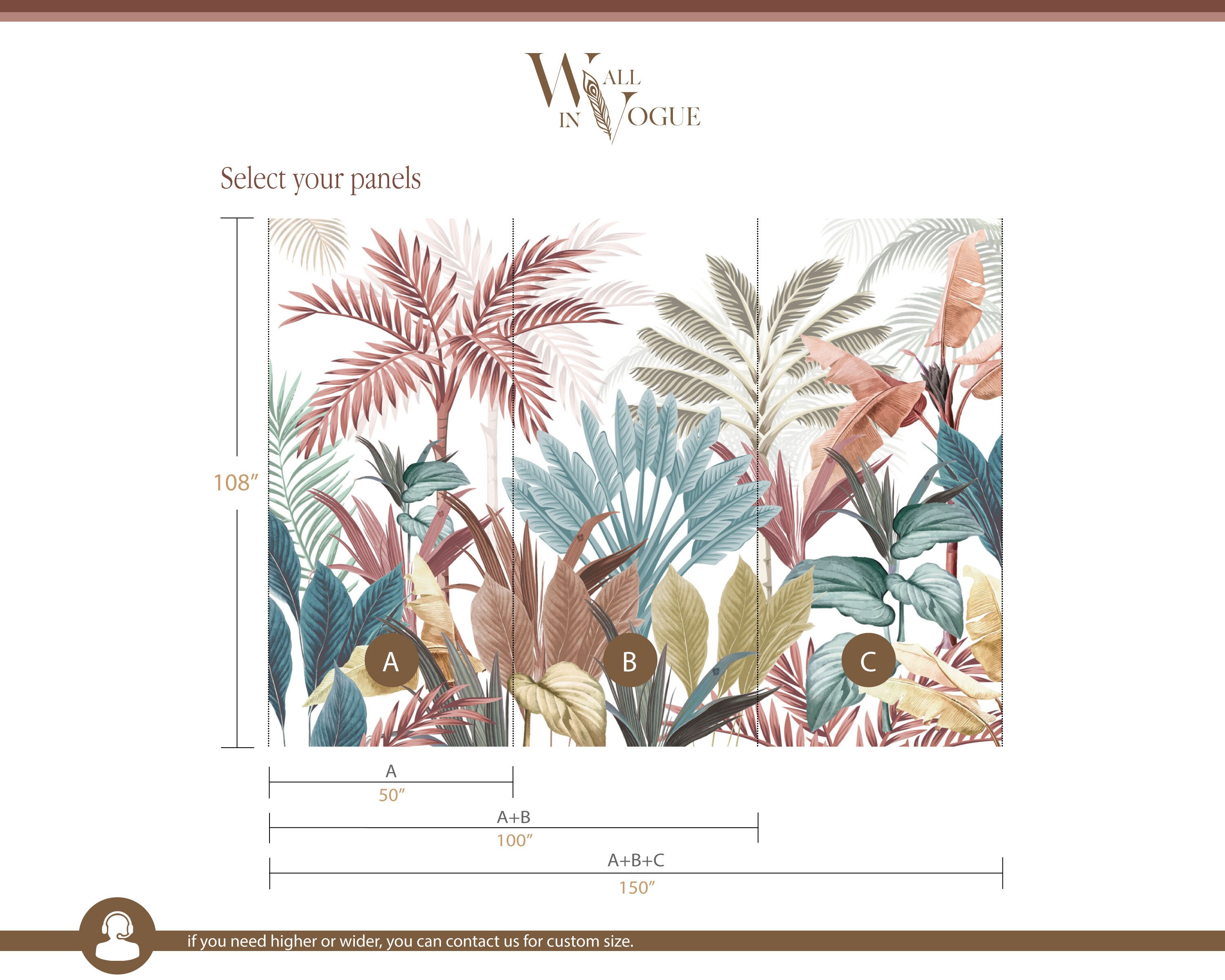 Boho Jungle - Palm Tree Wallpaper With Boho Color - Warm Color Tree ...