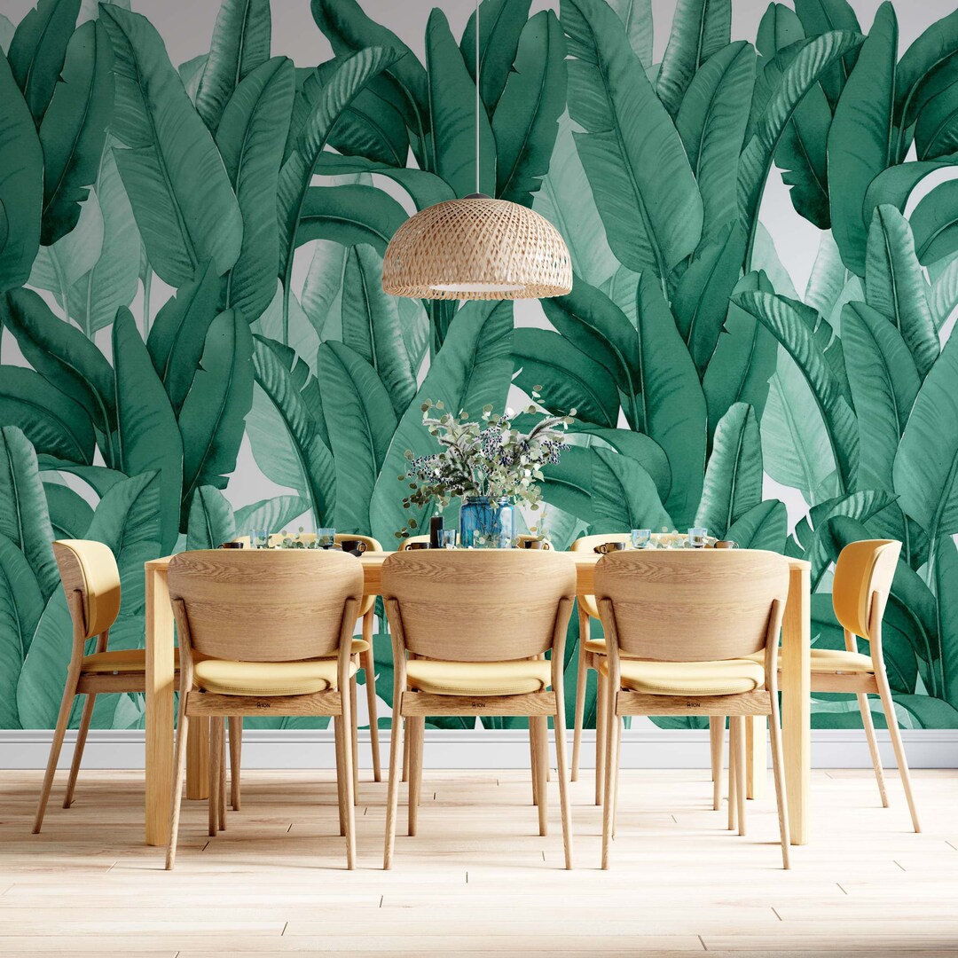 Green Palms Wallpaper - Tropical Wallpaper - Palm Leaves Wallpaper ...