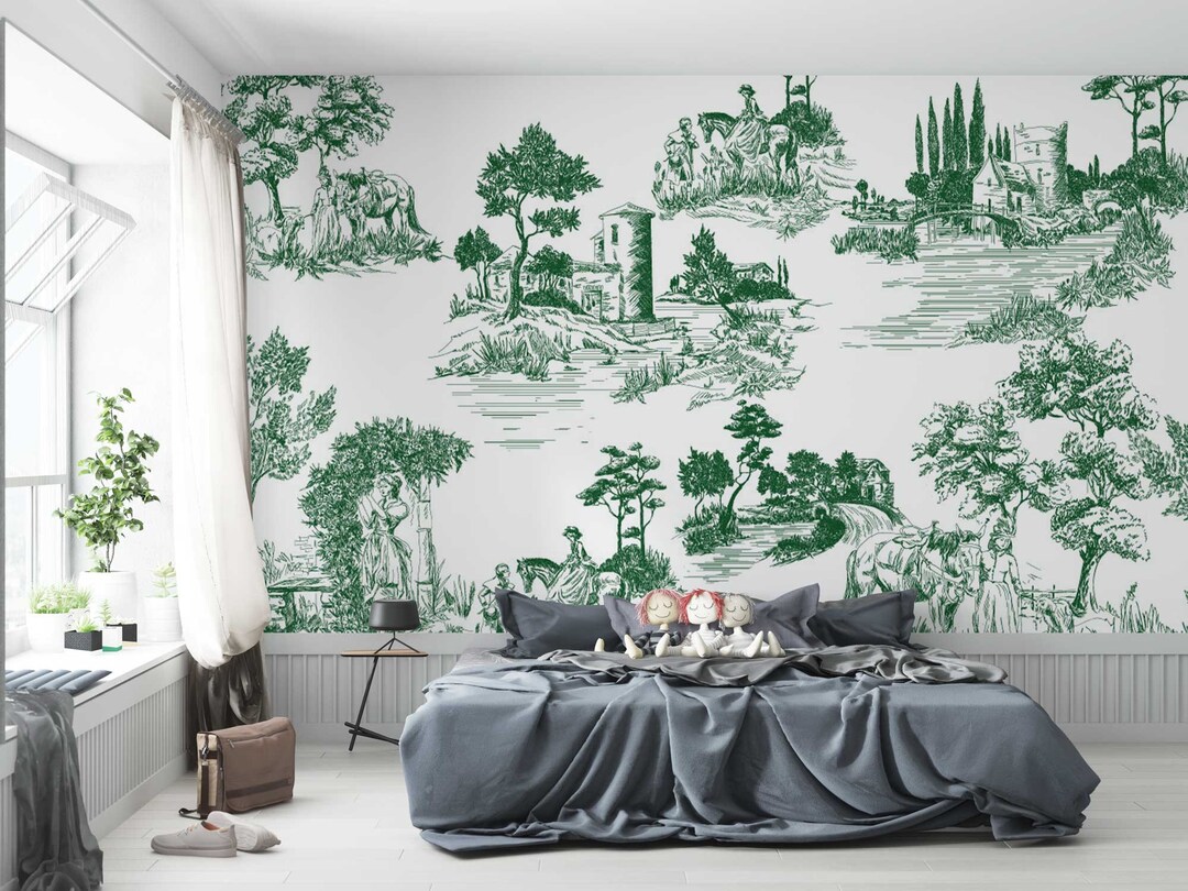 French Country Wallpaper - French Toiles Wallpaper - French Trees ...