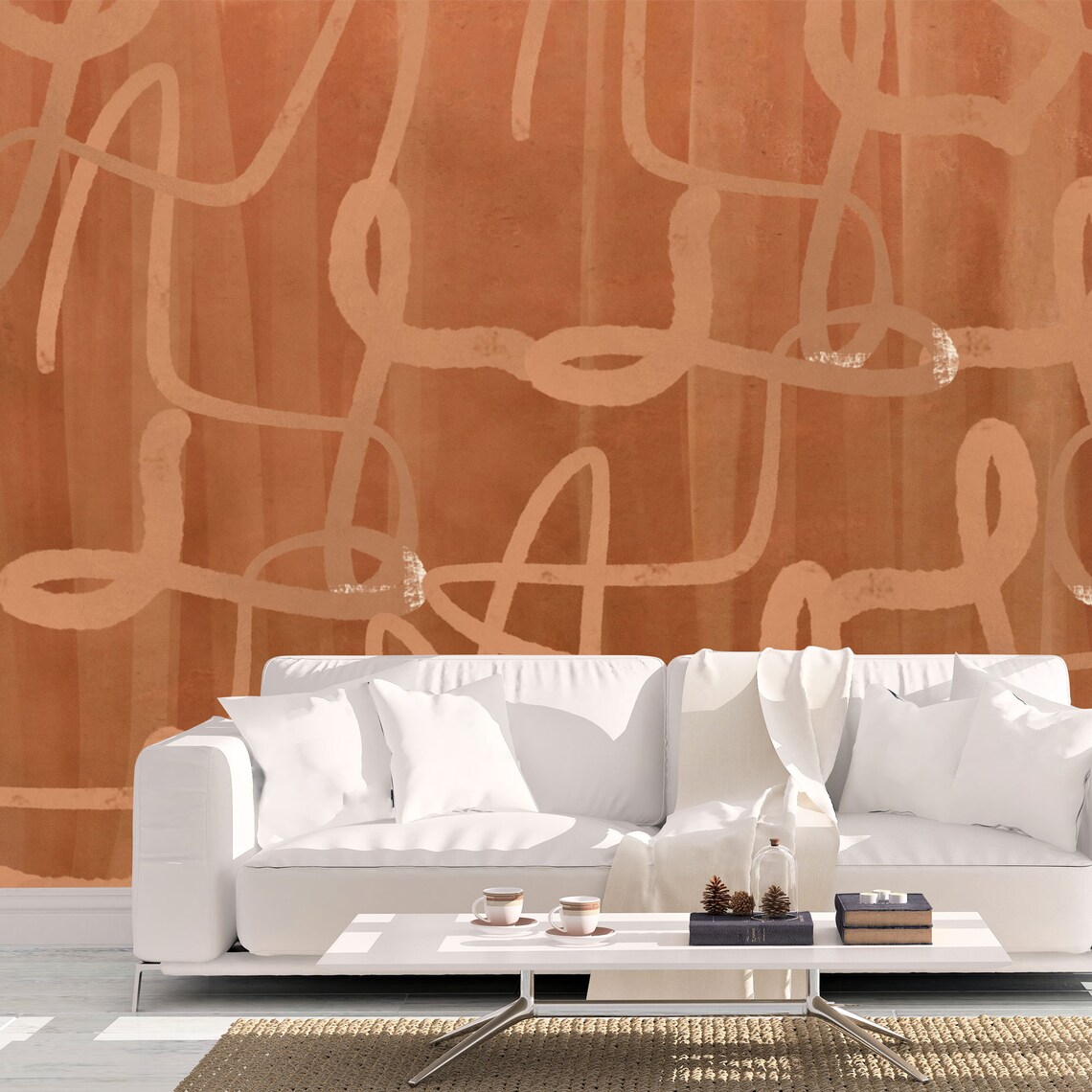Terra Cotta Wallpaper - Graphic Wallpaper - Design Wall Mural ...