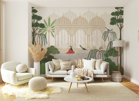 Indian Inspired Wallpaper Ethnic Wall Mural Landscape Wall | Etsy