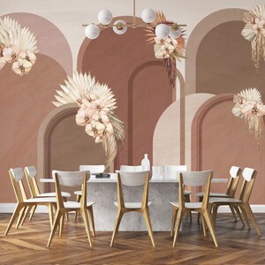 Terracotta Arches Wallpaper Boho Arches Wallpaper Shape Wallpaper Art ...