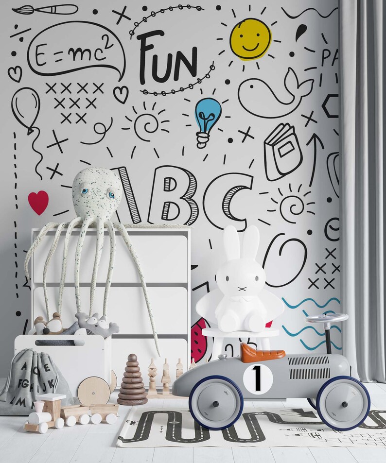 Fun Wallpaper for Kids Abc Wallpaper Kids Alphabet - Etsy