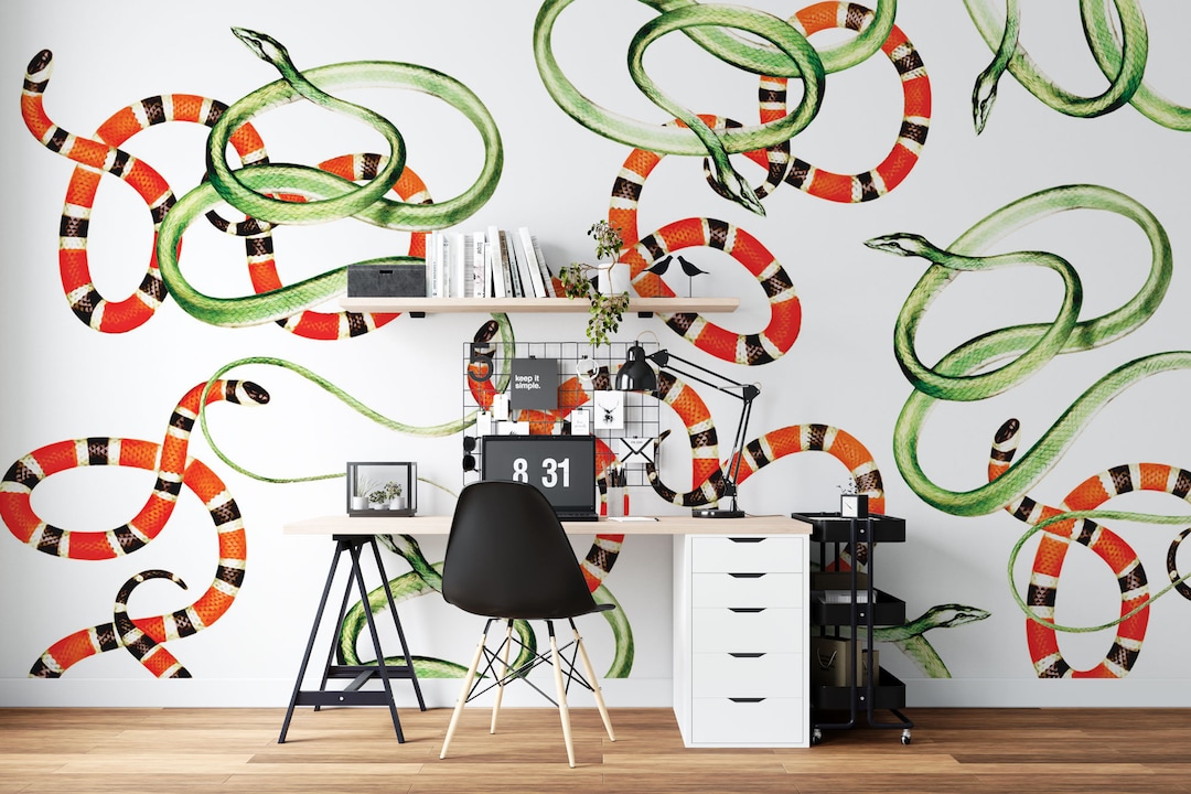 Exotic Snake Wall Mural - Peel and Stick Wallpaper - Family of Snakes ...