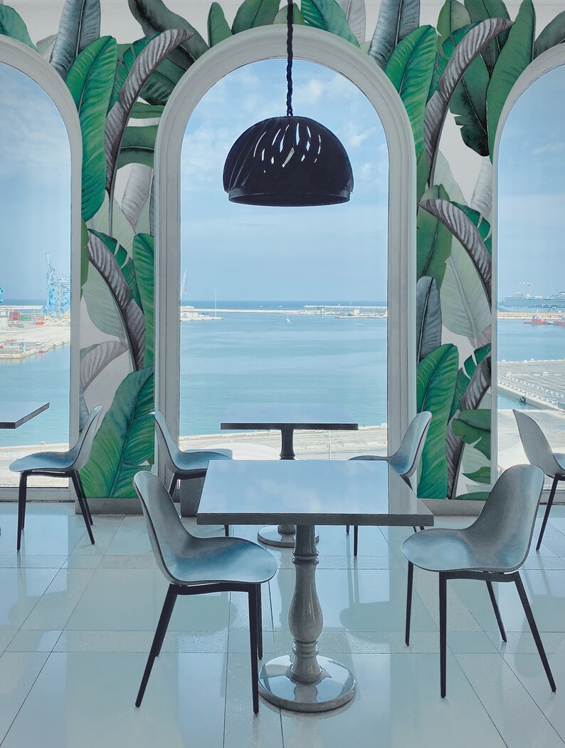 Palm Wallpaper-tropical Leaves Wallpaper Big Palm Leaves Wall | Etsy