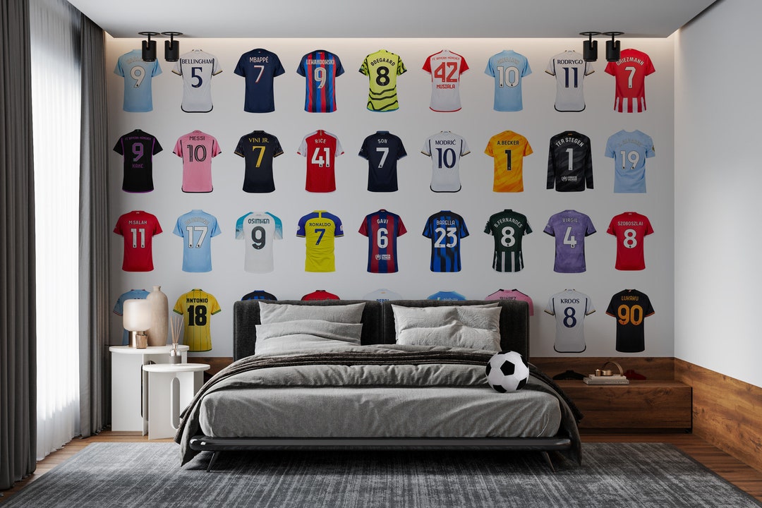 Soccer Decor Wallpaper, Hype Room, Soccer Wallpaper, Sporty Wallpaper ...