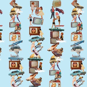 Retro Collage Wallpaper, Vintage Wallpaper, Retro Electronics Vintage ...