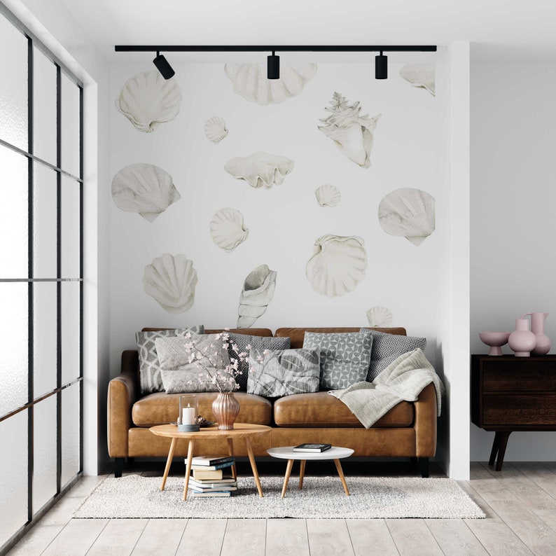 Shell Wallpaper - Coastal Wallpaper - Beachy Wallpaper - Earthy ...