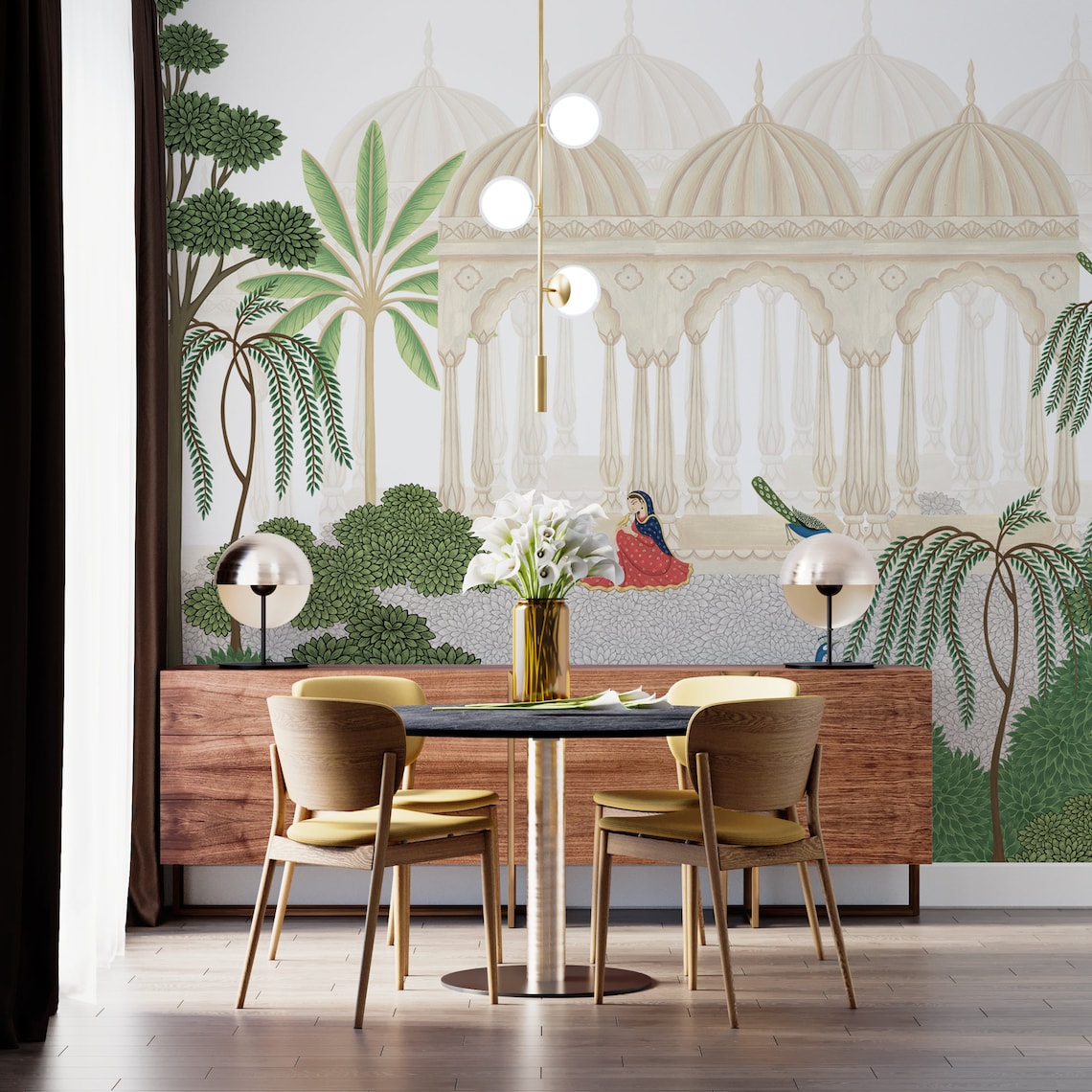 Indian Inspired Wallpaper Ethnic Wall Mural Landscape Wall | Etsy