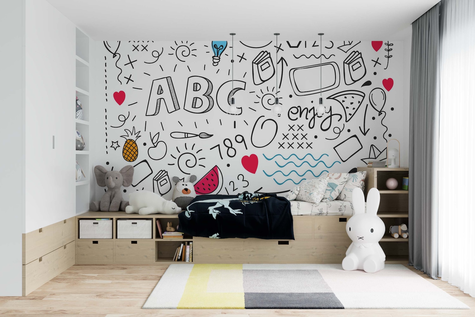 Fun Wallpaper for Kids Abc Wallpaper Kids Alphabet - Etsy