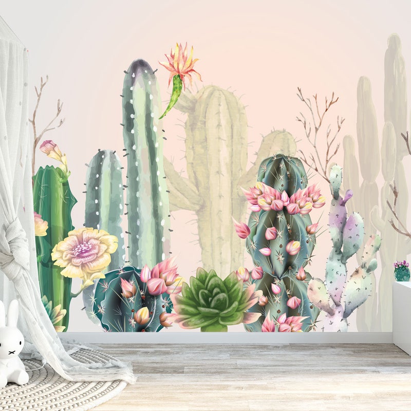 Cactus Wall Mural - Etsy