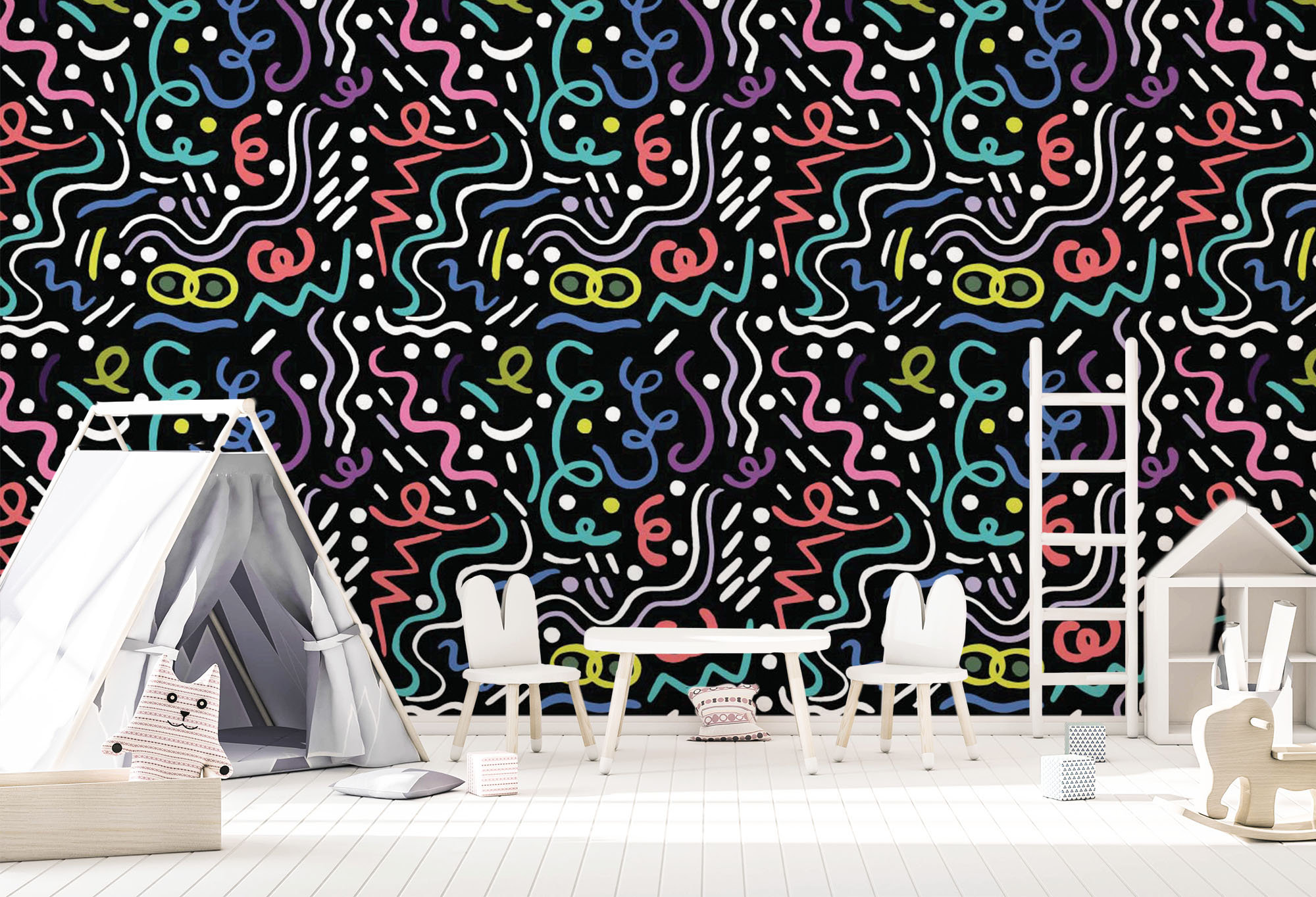 Colorful Wallpaper for Kids Kids Room Wallpaper Fun | Etsy