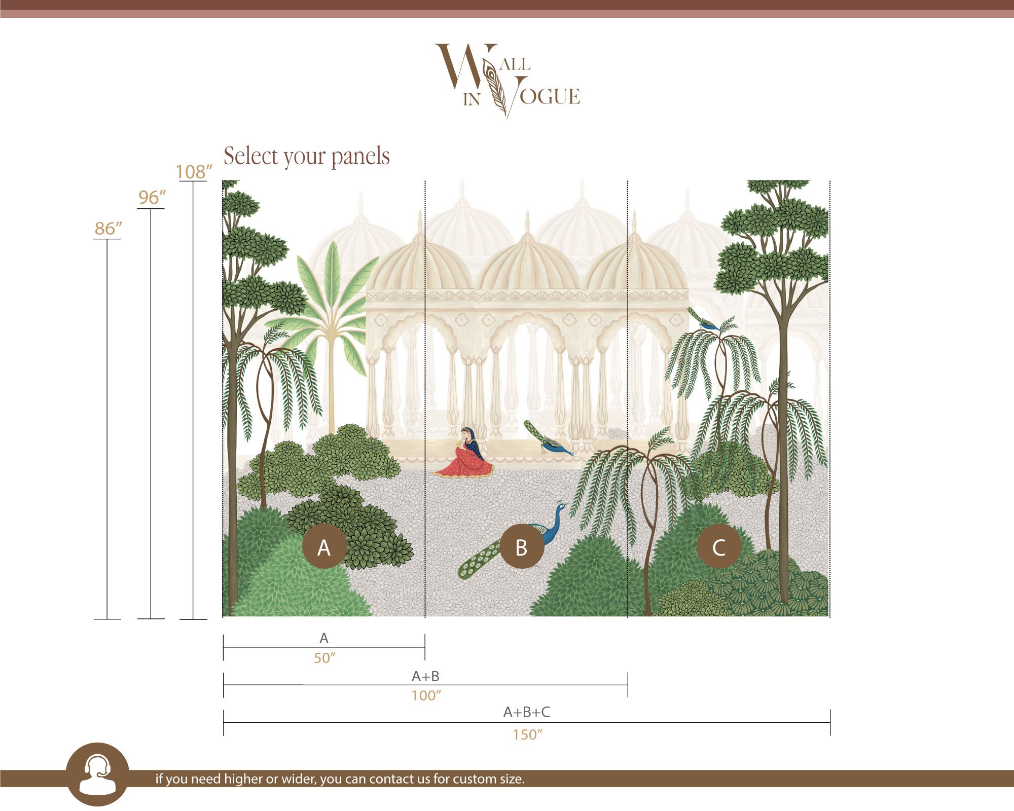 Indian Inspired Wallpaper Ethnic Wall Mural Landscape Wall | Etsy