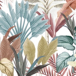 Boho Jungle - Palm Tree Wallpaper With Boho Color - Warm Color Tree ...
