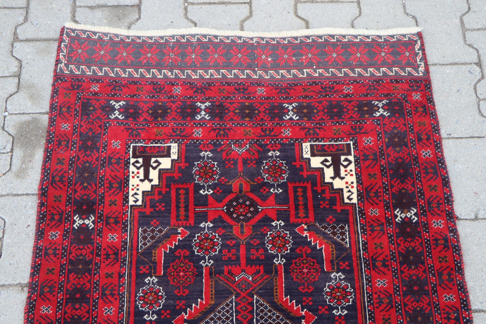 Red runner rug hallway rug ethnic rug boho rug vintage | Etsy