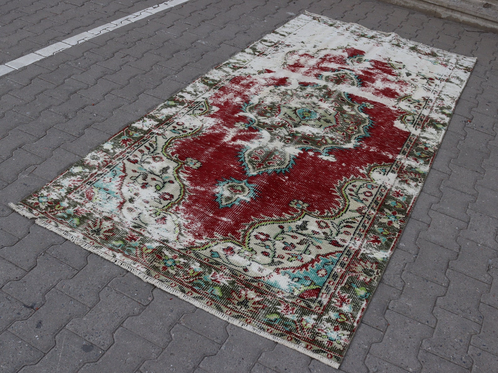Red Turkish Rug Coastal Vintage Rug Handmade Rug Large Area - Etsy