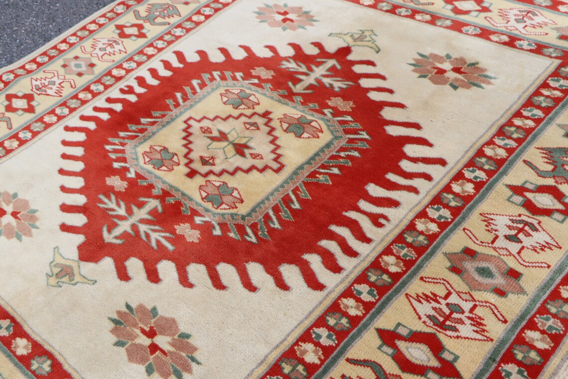 Turkish Area Rug, Vintage Red Rug, Handmade Small Rug, Bohemian Rug ...