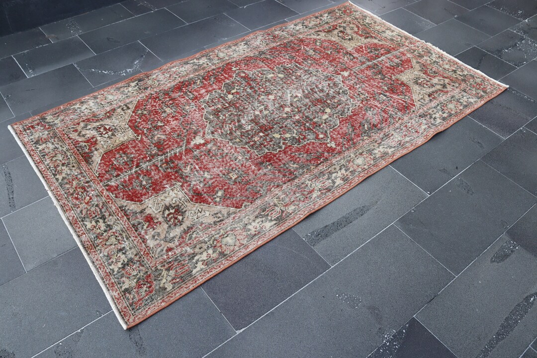 Red Area Rug, Bohemian Rug, Turkish Rug, Vintage Wool Rug, Boho Rug ...