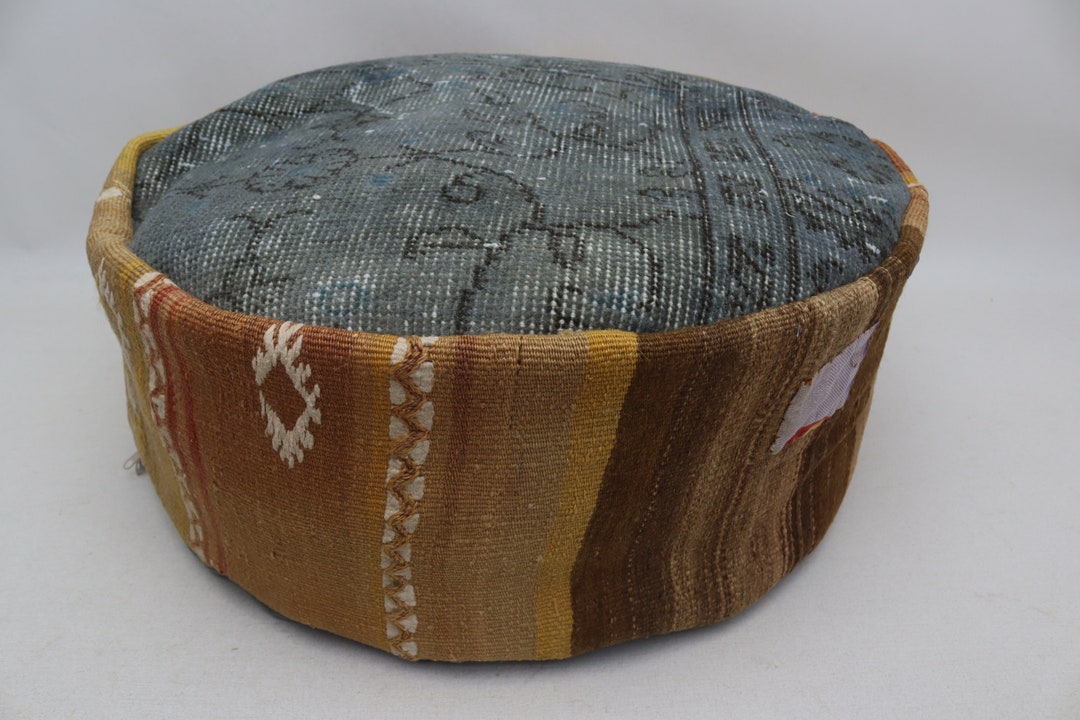 Ethnic Pouf, Round Pouf Cover, Beanbag, Throw Pillow, Ottoman Cushion ...