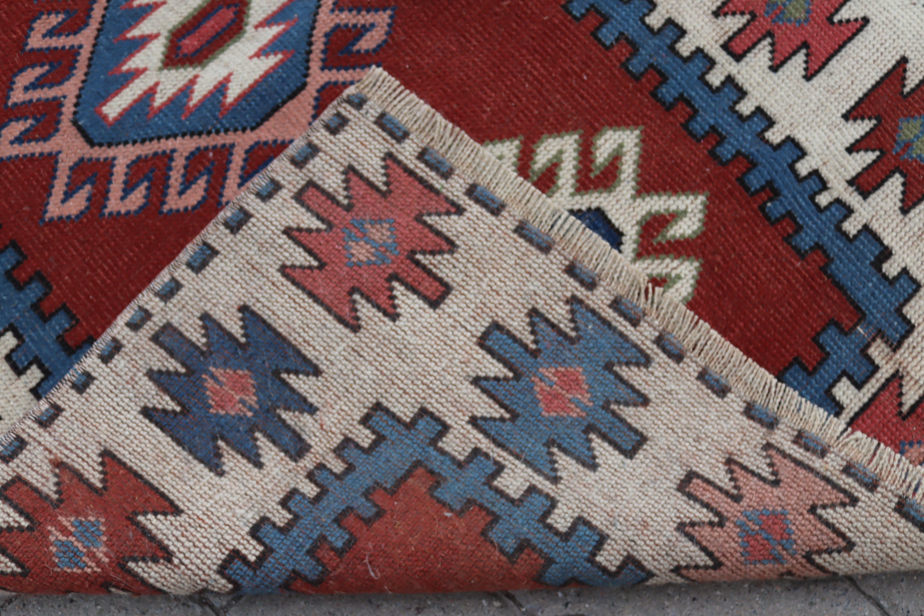 Red Small Rug Vintage Doormat Rug Handmade Area Rug Boho | Etsy