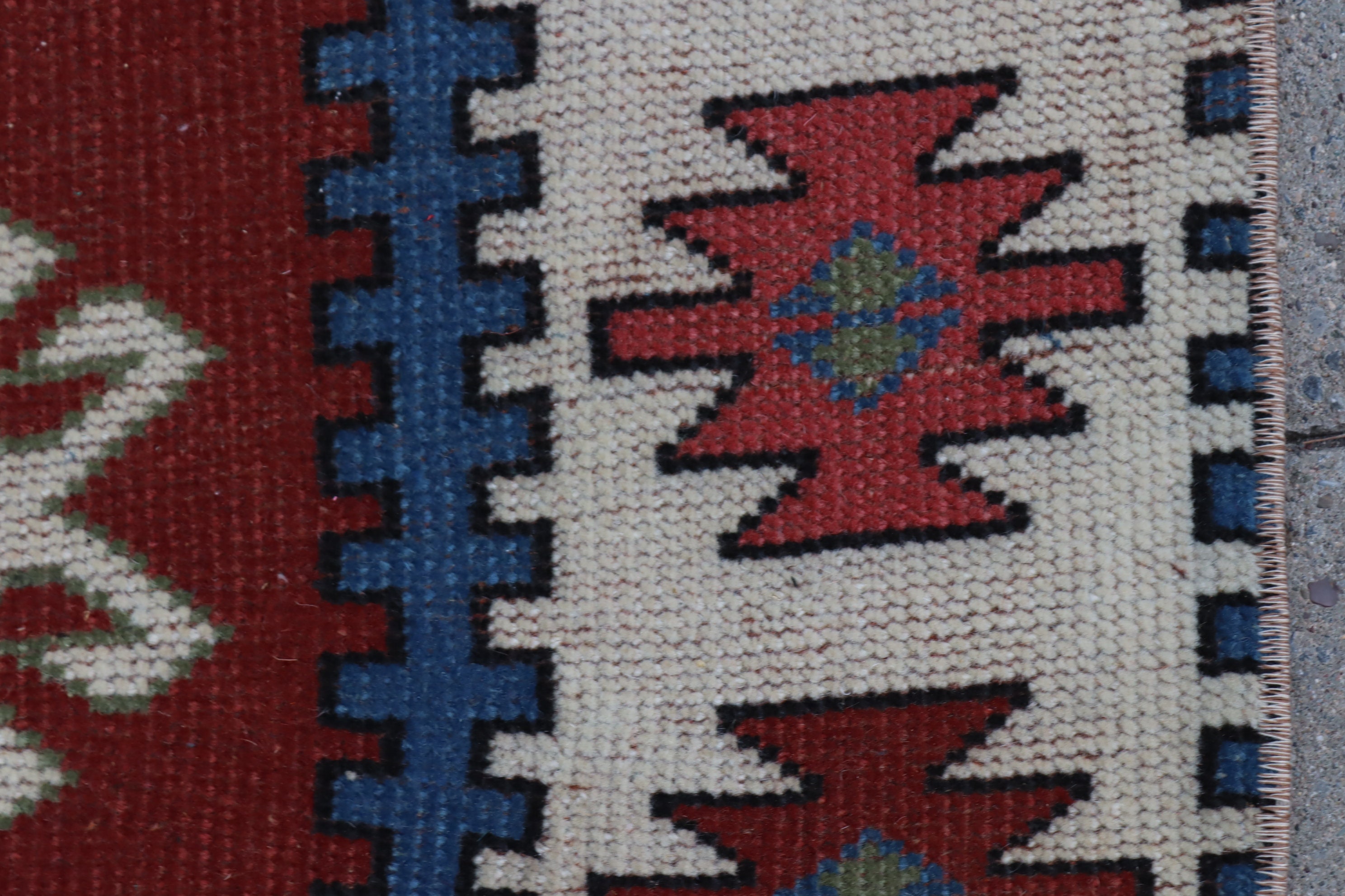 Red Small Rug Vintage Doormat Rug Handmade Area Rug Boho | Etsy