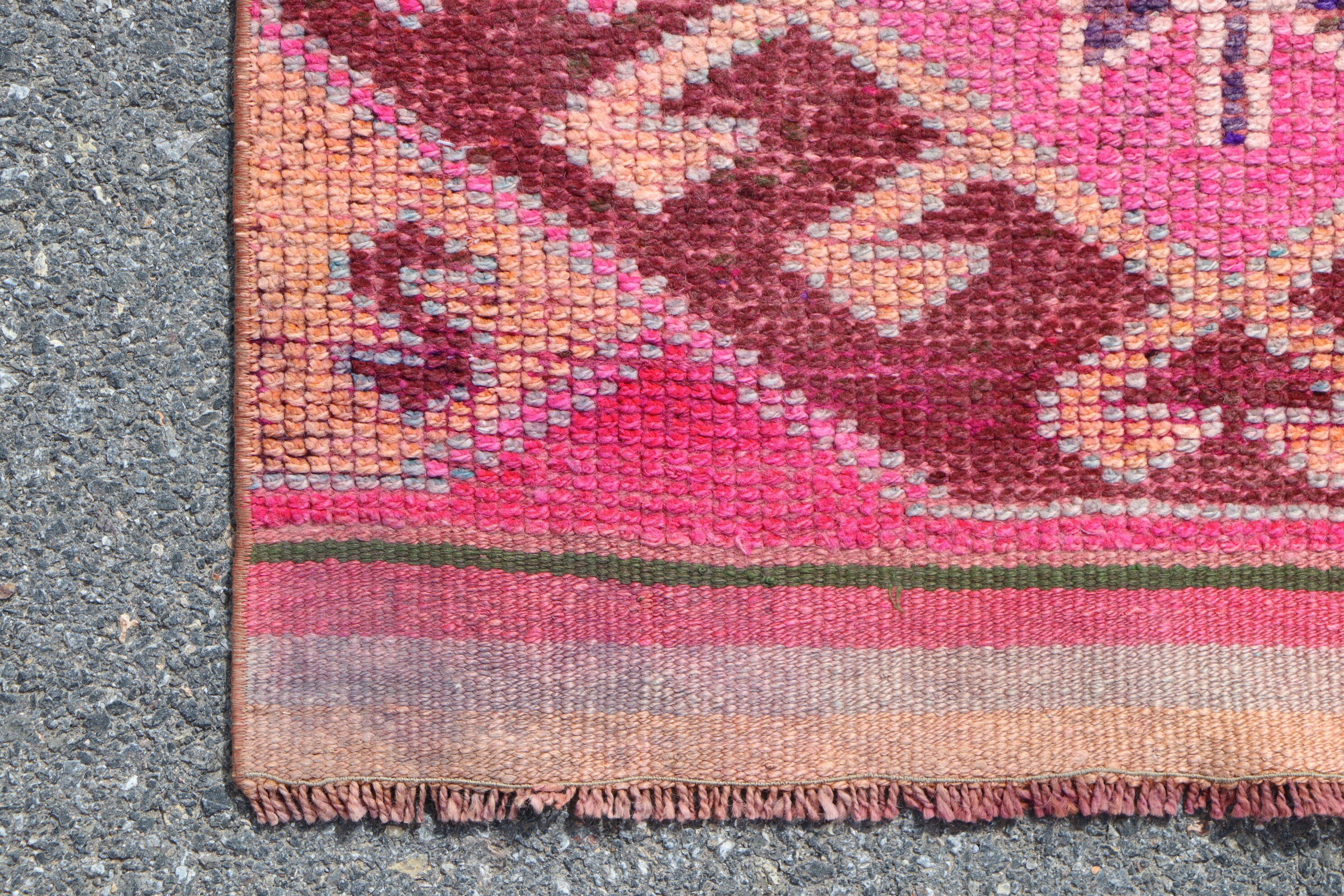 Pink Herki Rug Runner Rug Entryway Rug Vintage Rug - Etsy