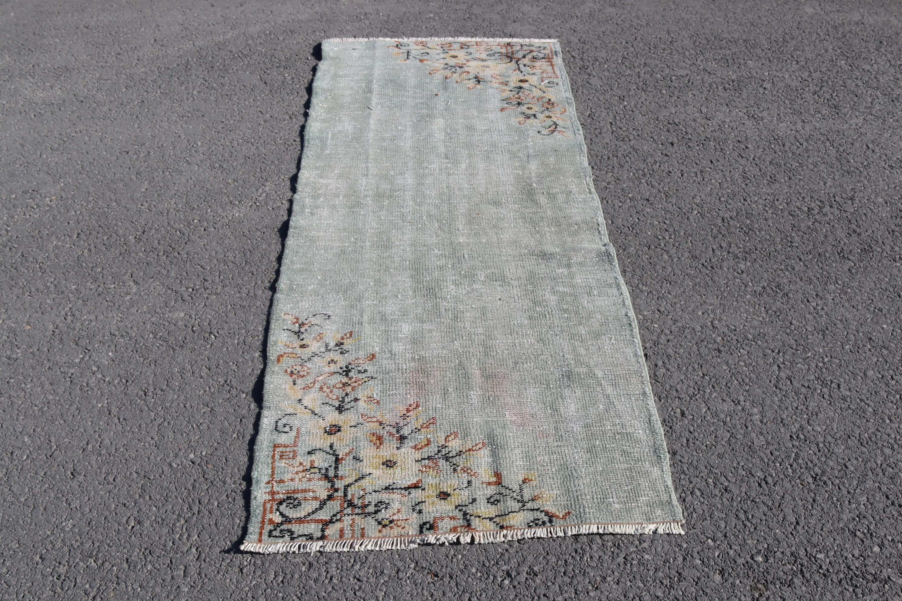 Faded Rug Blue Rug Vintage Rug Small Area Rug Overdyed | Etsy