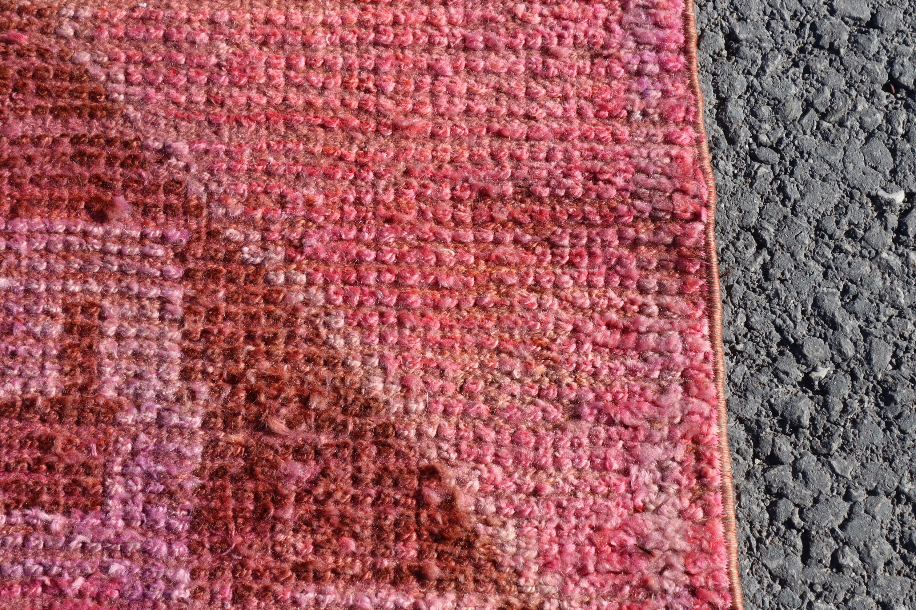 Pink herki rug runner rug entryway rug vintage rug | Etsy