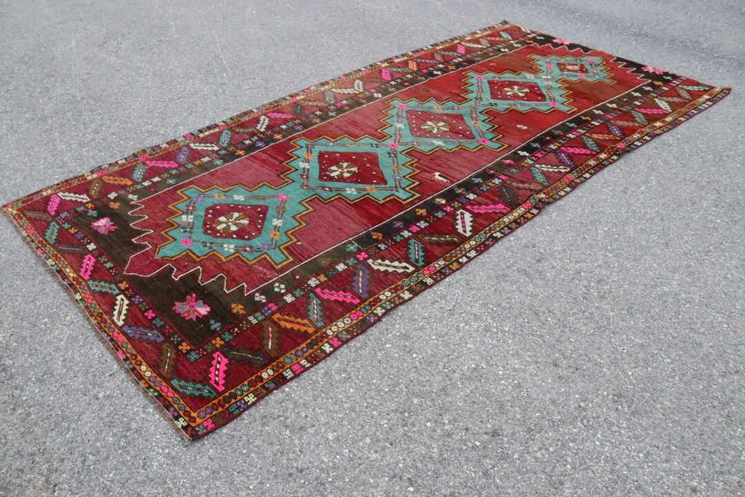 Red Runner Rug, Hallway Rug , Ethnic Rug , Boho Rug , Vintage Rug ...
