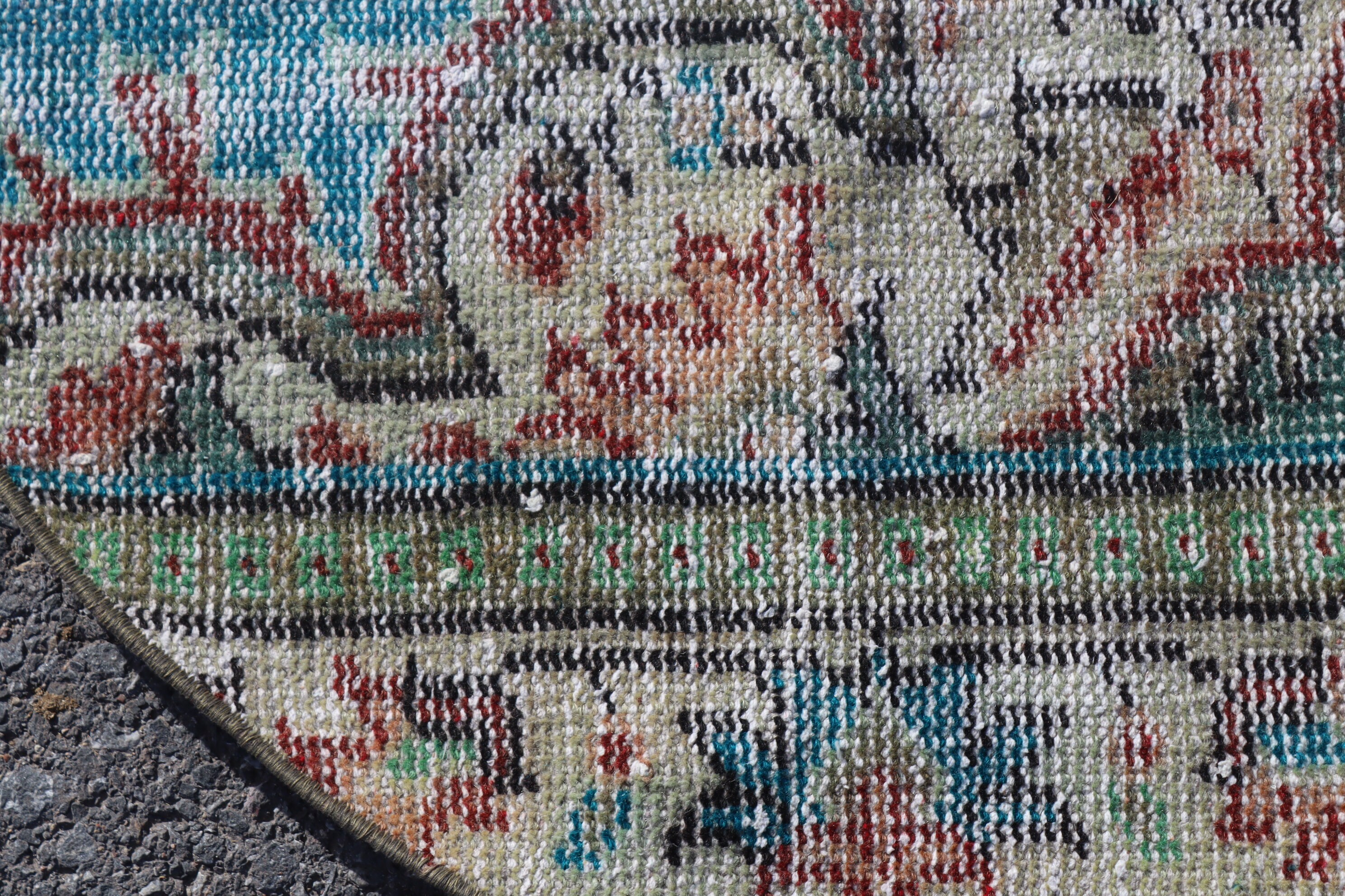 Blue Vintage Rug Round Rug Ethnic Rug Doormat Rug 2.7 X - Etsy