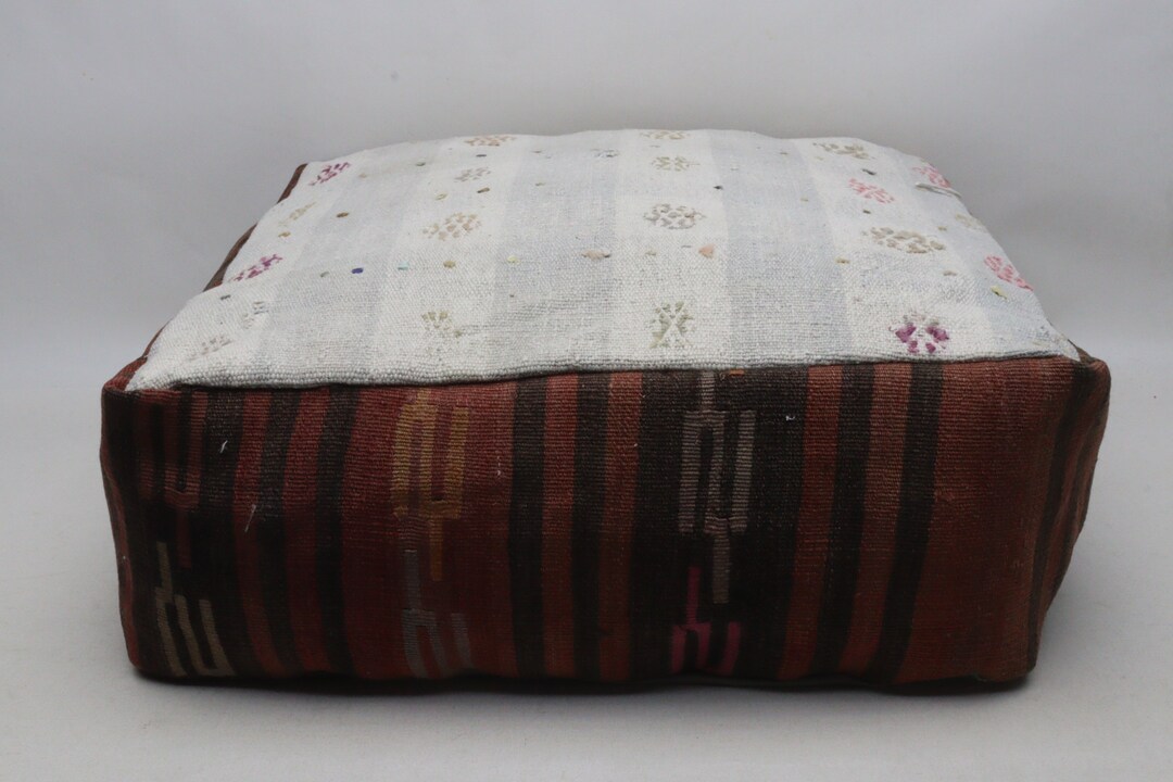 Ottoman Pouf, Turkish Kilim Pouf, Floor Cushion, Camping Pillow ...