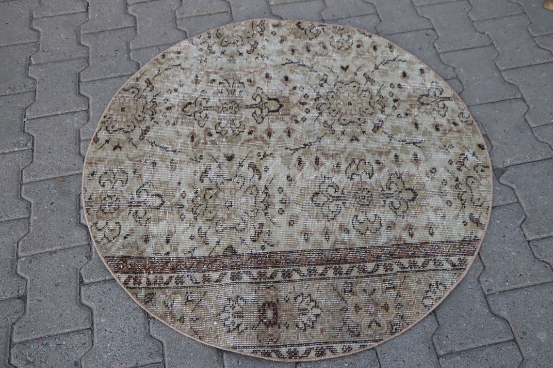 Small Circle Rug Handmade Rug Oushak Rug Turkish Rug Boho - Etsy