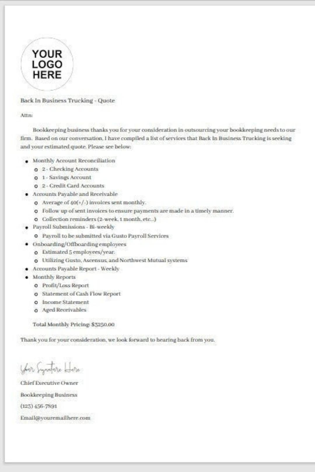 Business Quote - Business Bookkeeping Quote - Business Accounting Quote ...