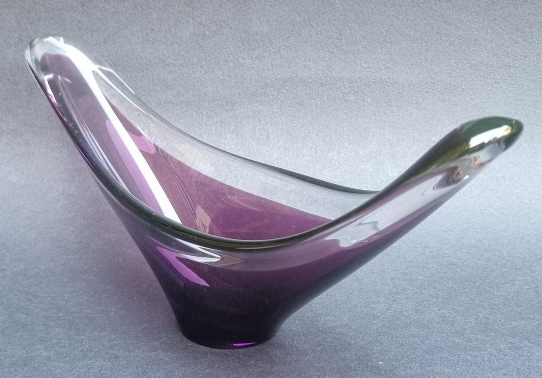 Mid Century Modern 1960s Bayel France Purple & Clear Sculpture Art ...