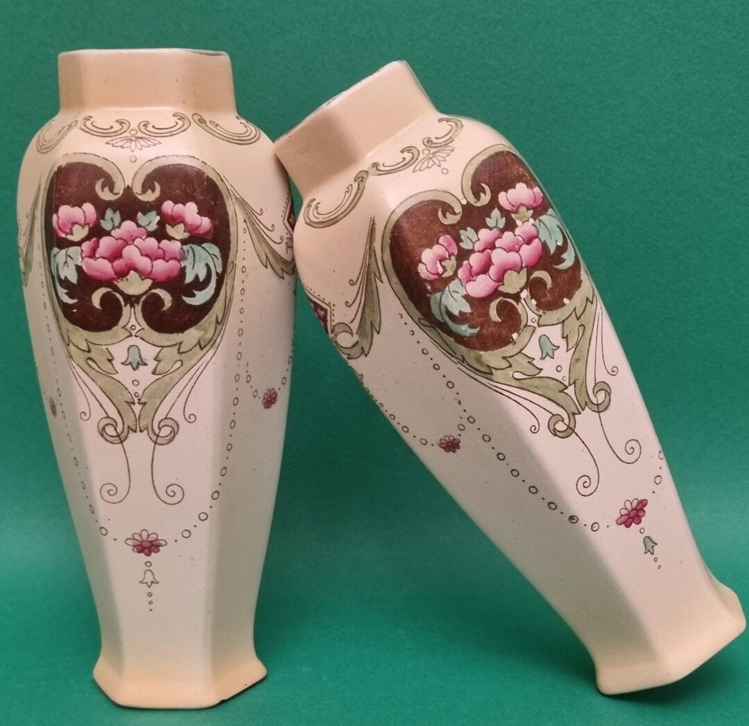 Rare Shelly England, Early 20th Century Art Nouveau Hexagonal Floral ...