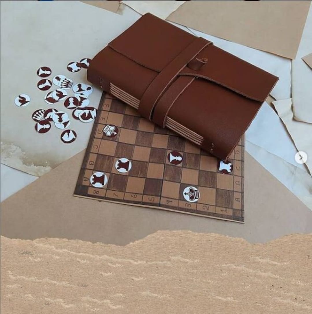 Personalized Leather Journal Notebook With CHESS Play Sketchbook ...