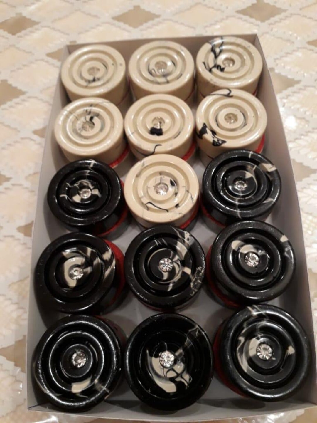 Handmade Luxury MARBLE Backgammon and Checkers Pieces Chips MARBLE ...