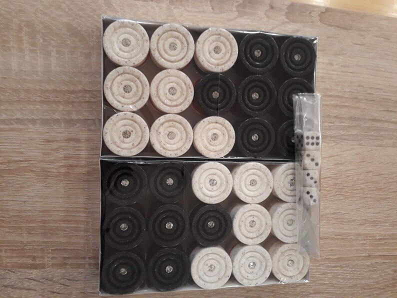 Handmade Luxury MARBLE Backgammon and Checkers Pieces Chips MARBLE ...