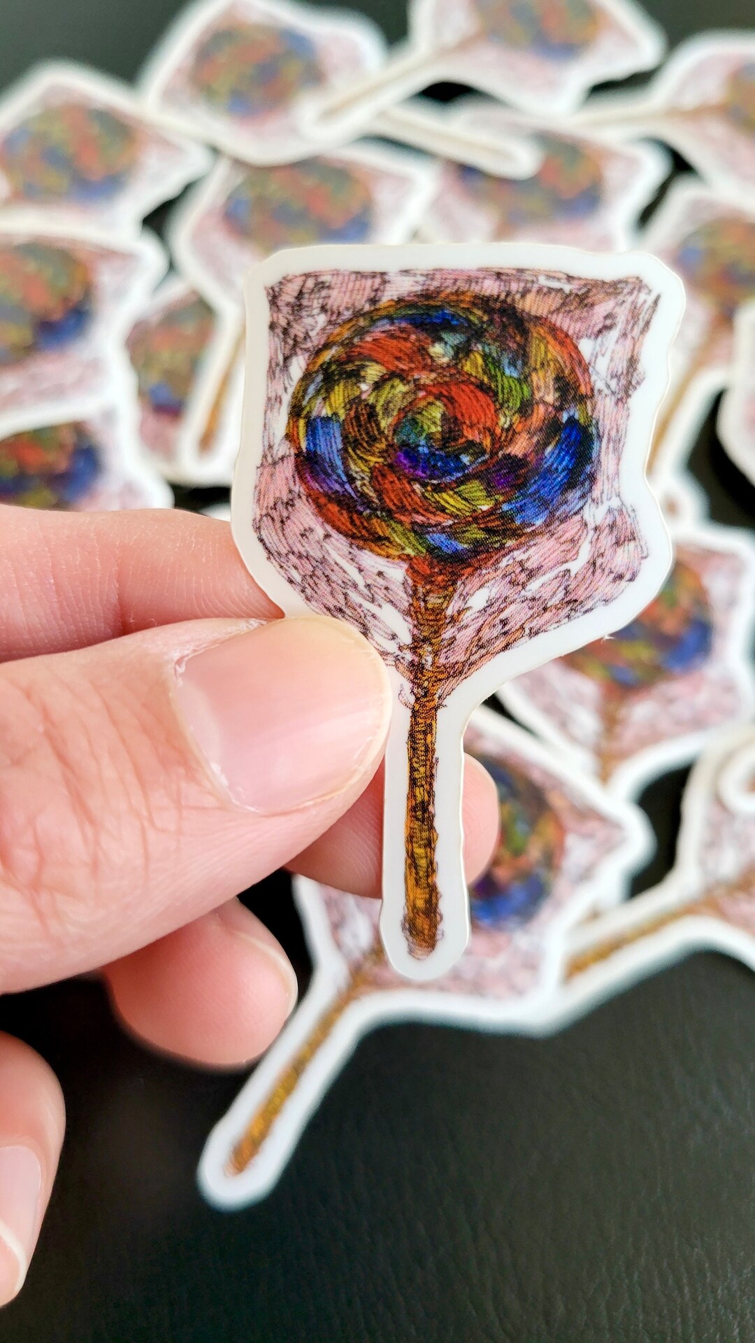 Lollipop Vinyl Stickers, Abstract Sticker, Waterproof Sticker for ...