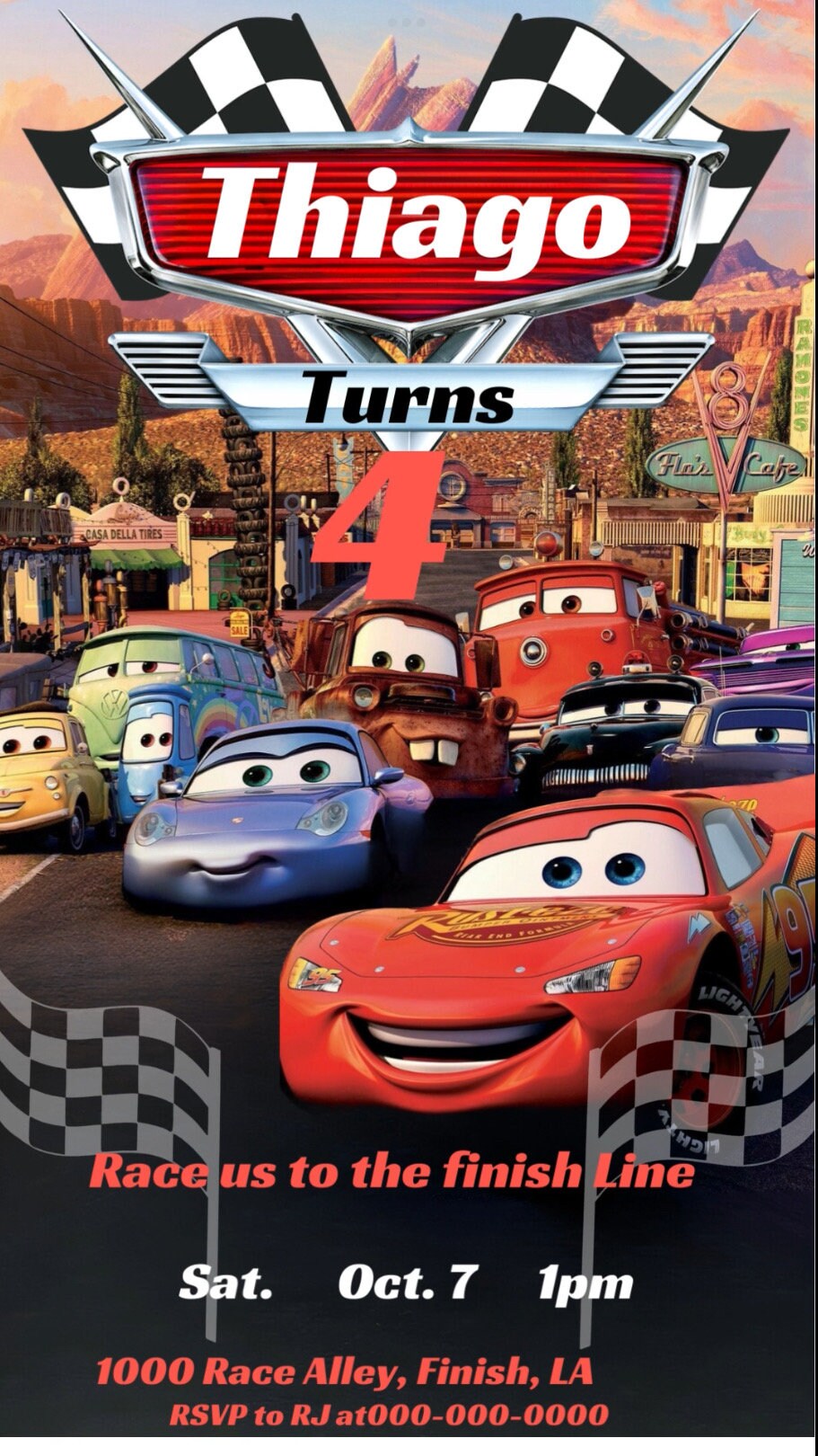 Canva Template|cars Animated Invitation|birthday Party|video Invite ...