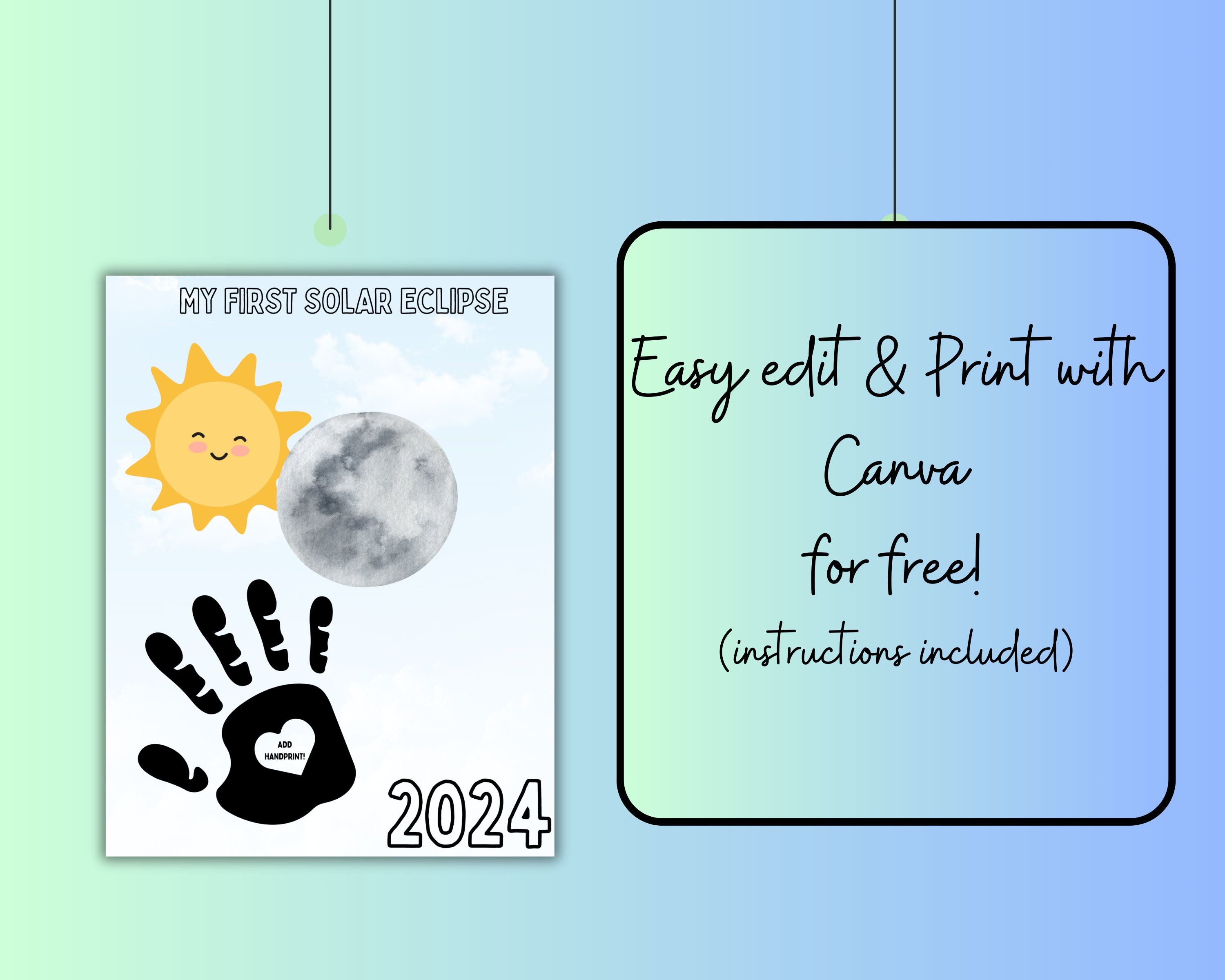 Canva Template|my First Solar Eclipse| Printable |arts| Arts & Craft ...