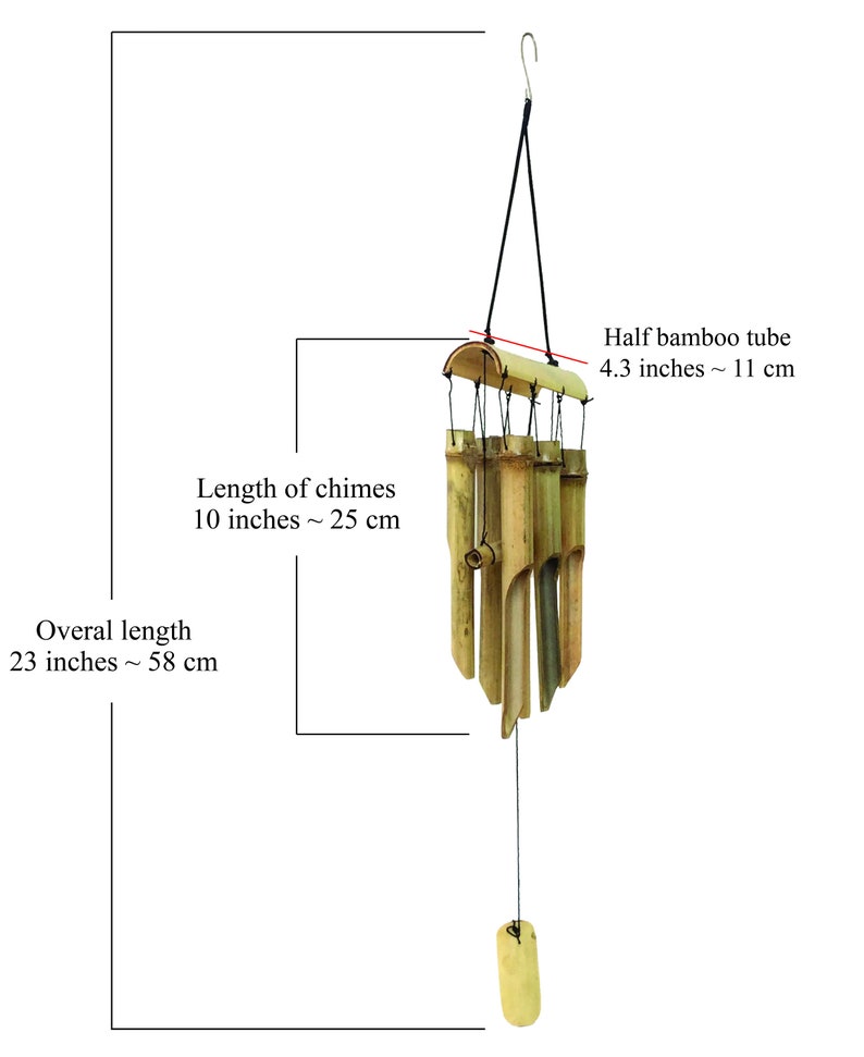 Simple Bamboo Wind Chimes 6/12 Tubes Double Row Patio Garden - Etsy