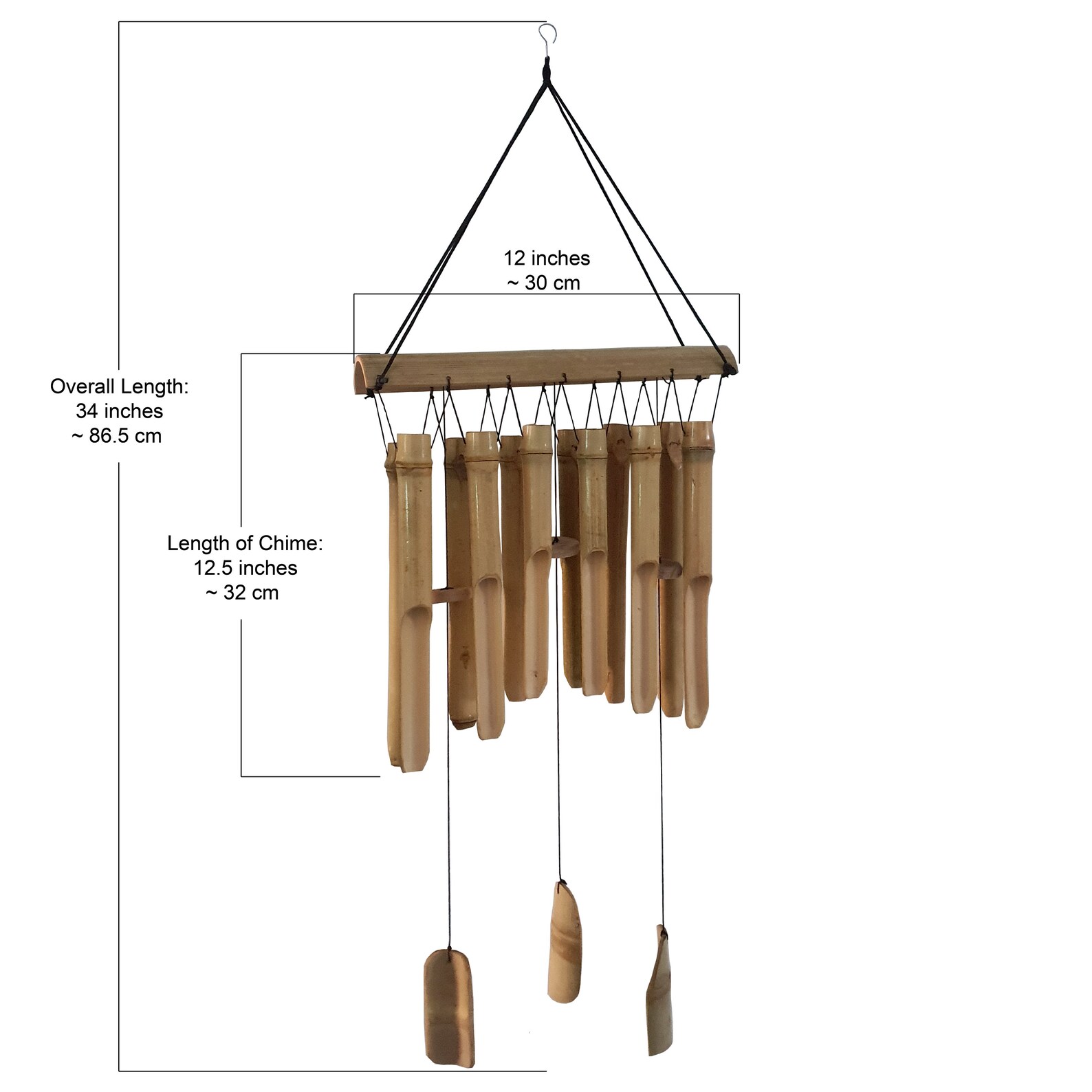 Simple Bamboo Wind Chimes, 6/12 Tubes Double Row, Patio Garden Home ...