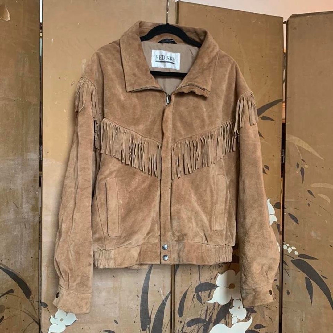 Vintage 80s Fringe Western Jacket Mens XL - Etsy